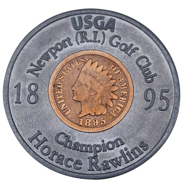 * US Open 1895 Penny BM USGA with Real 1895 U.S. Indian Head Penny